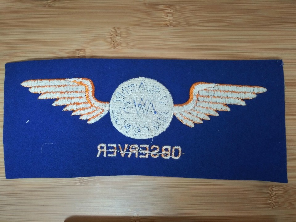 Original WW2 U.S. Army Air Force AWS Chief Observer Armband Wool Patch ...