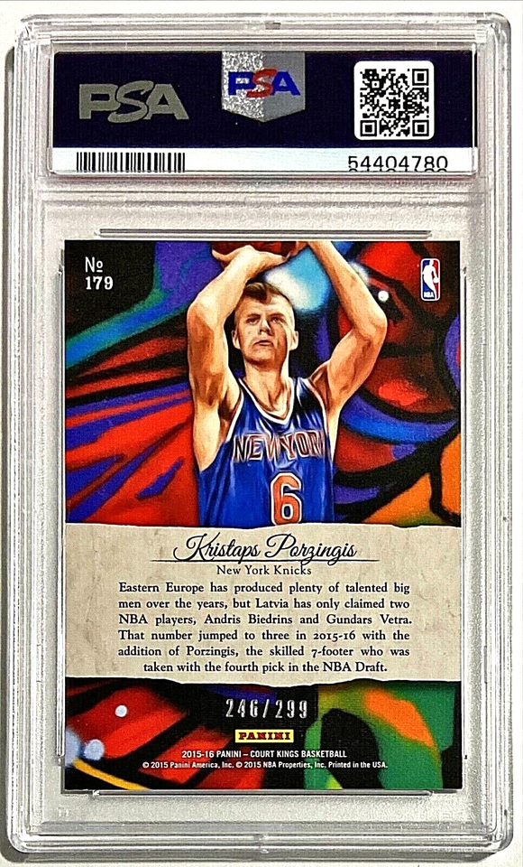 2015-16 Court Kings Kristaps Porzingis RC 246/299 PSA 9 Mint Rookies ...