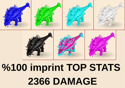 Ankylosaurus 2366 DMG %100 imprint TOP STATS Ark Survival Ascended ...