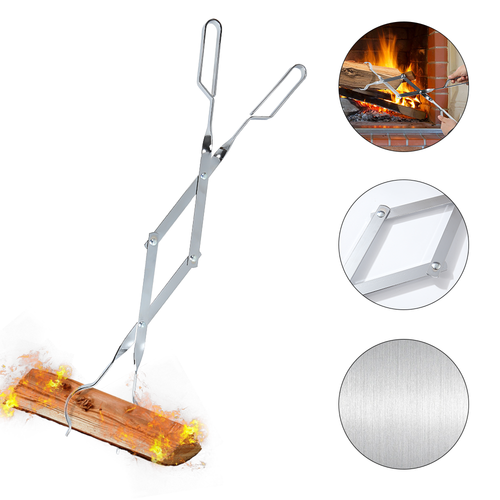 26 Inches Fire Pit Barbecue Tool Grill Fireplace Tongs Long Campfire ...