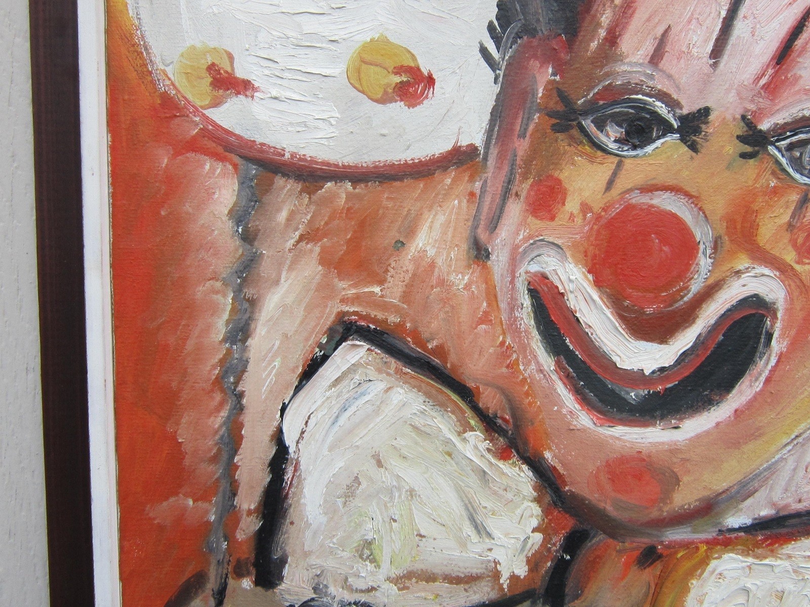 VINTAGE Oil Painting CLOWN & BALLOON Listed Oregon Artist ROBERT ...