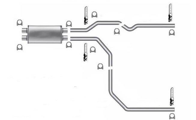 96-99 Chevrolet GMC Truck 5.7L Mandrel Dual Exhaust w/ Flow Chaser ...