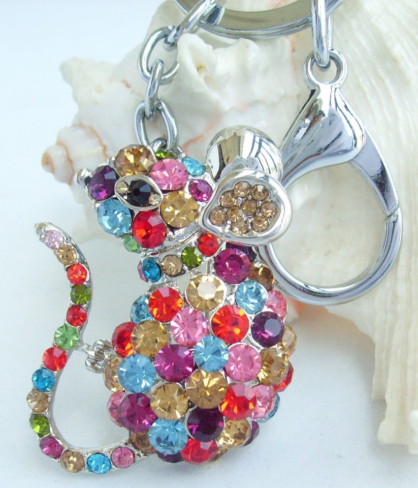 Austrian Crystal Animal 1.97" Mouse Rat Keychain Pendant K03276 | eBay