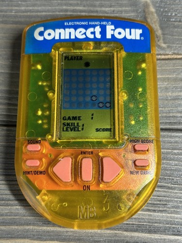 Vintage 1995 Connect 4 Four Electronic Handheld Travel Pocket Game Toy ...