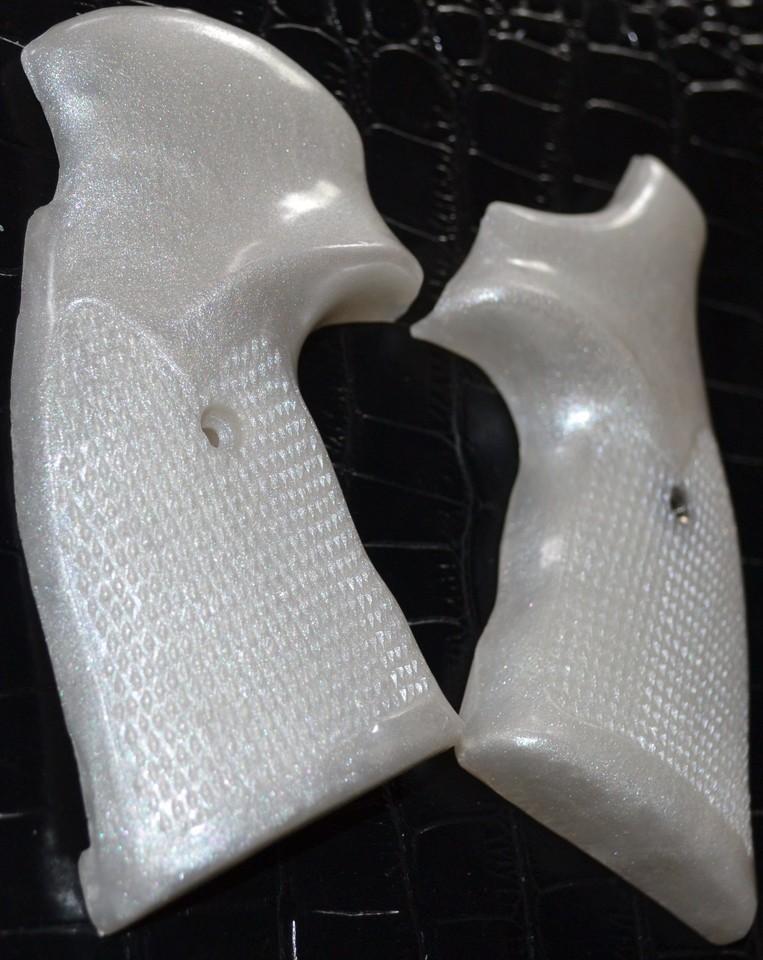 S&W K/L frame Fitz repro GFK K-S gunfighter pistol grips pearl plastic ...