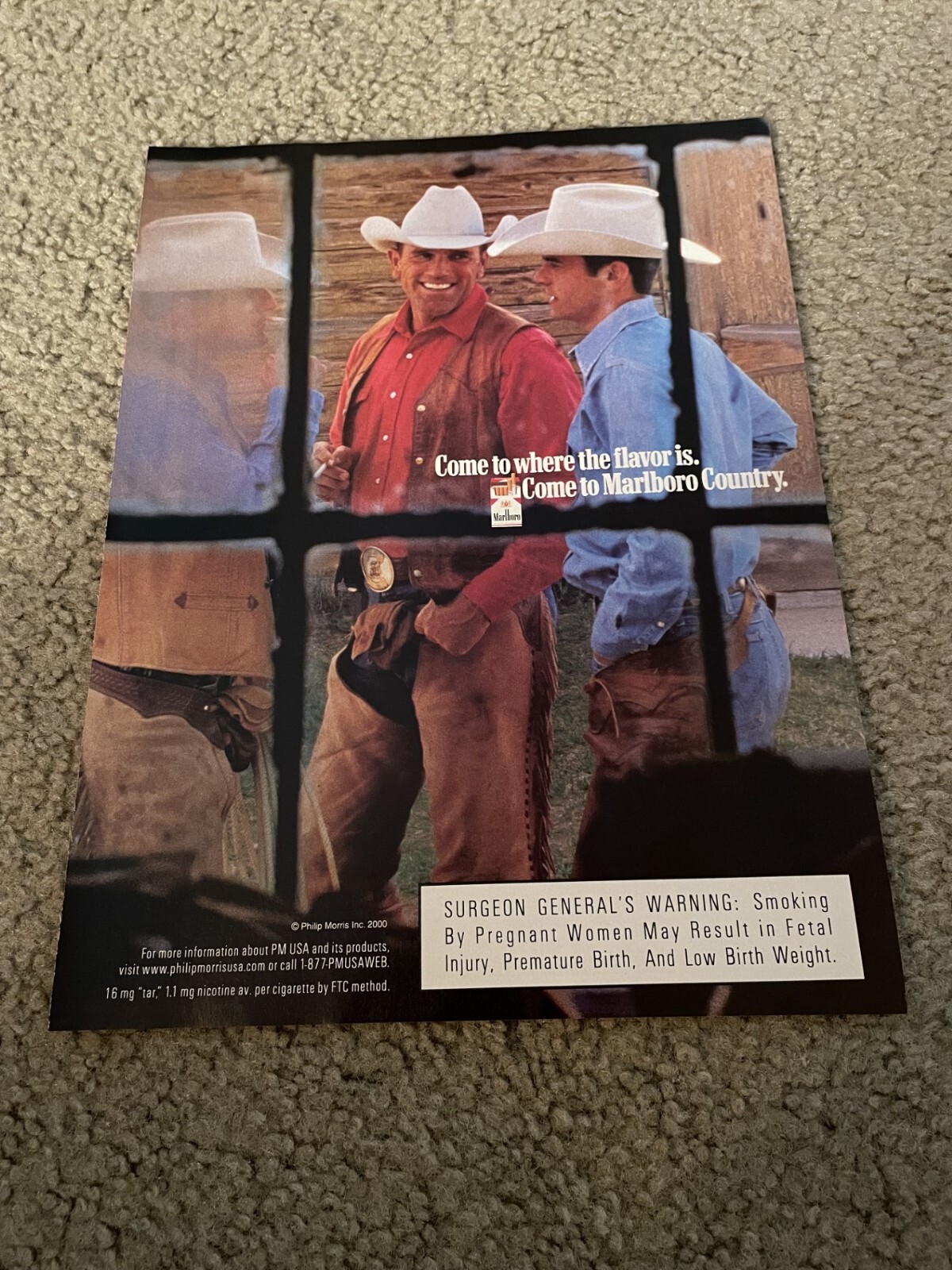 Vintage 2000 MARLBORO COUNTRY CIGARETTES "COME TO MARLBORO COUNTRY ...