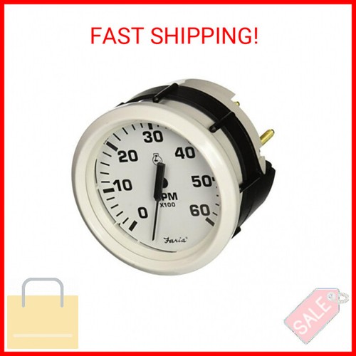 Faria - 3003.3484 33103 Dress Tachometer (6000 RPM) Gas - 4", White ...
