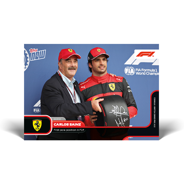 Carlos Sainz Ferrari 2022 Topps Now Formula 1 F1 Card #37 First Pole ...