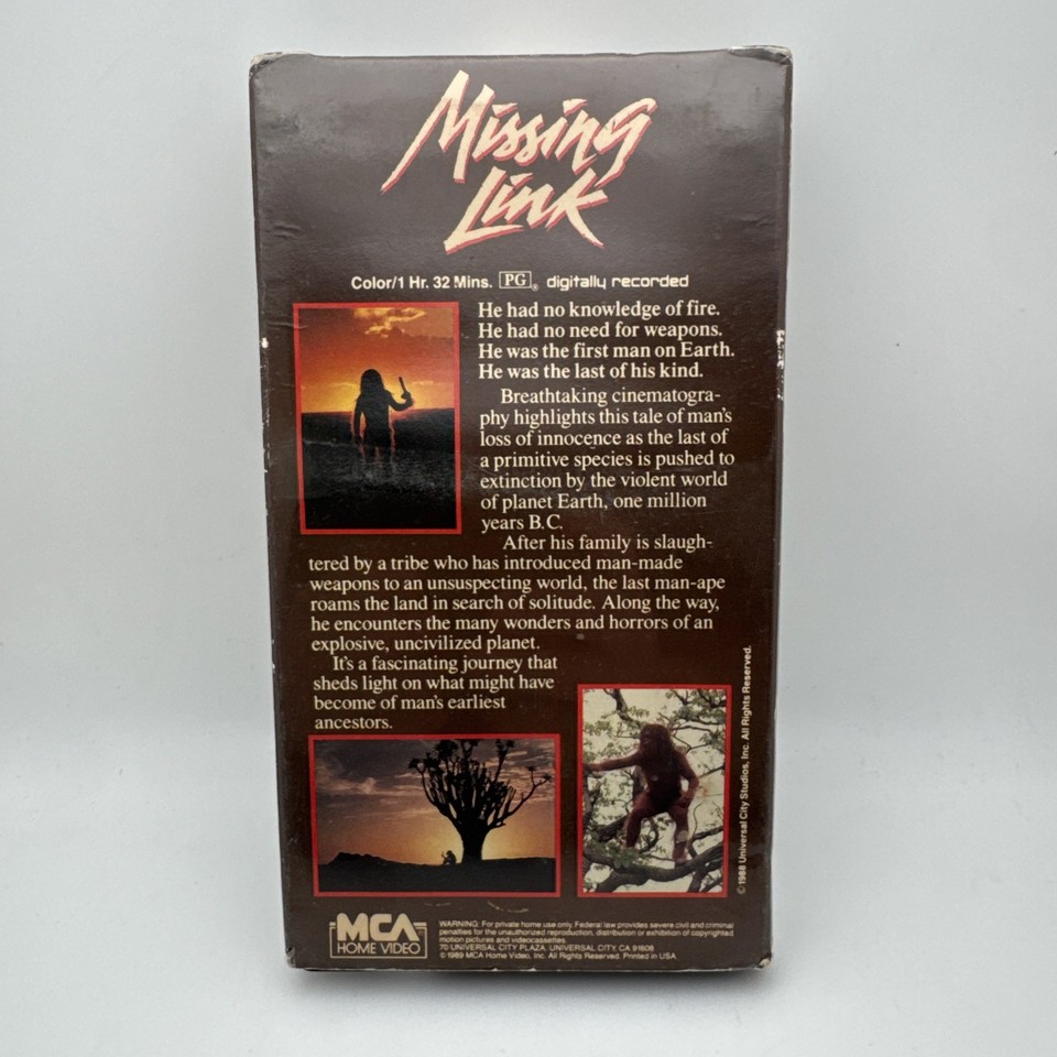 Missing Link (1989 VHS) SCI-FI HORROR - DAVID HUGHES, PETER ELLIOTT ...