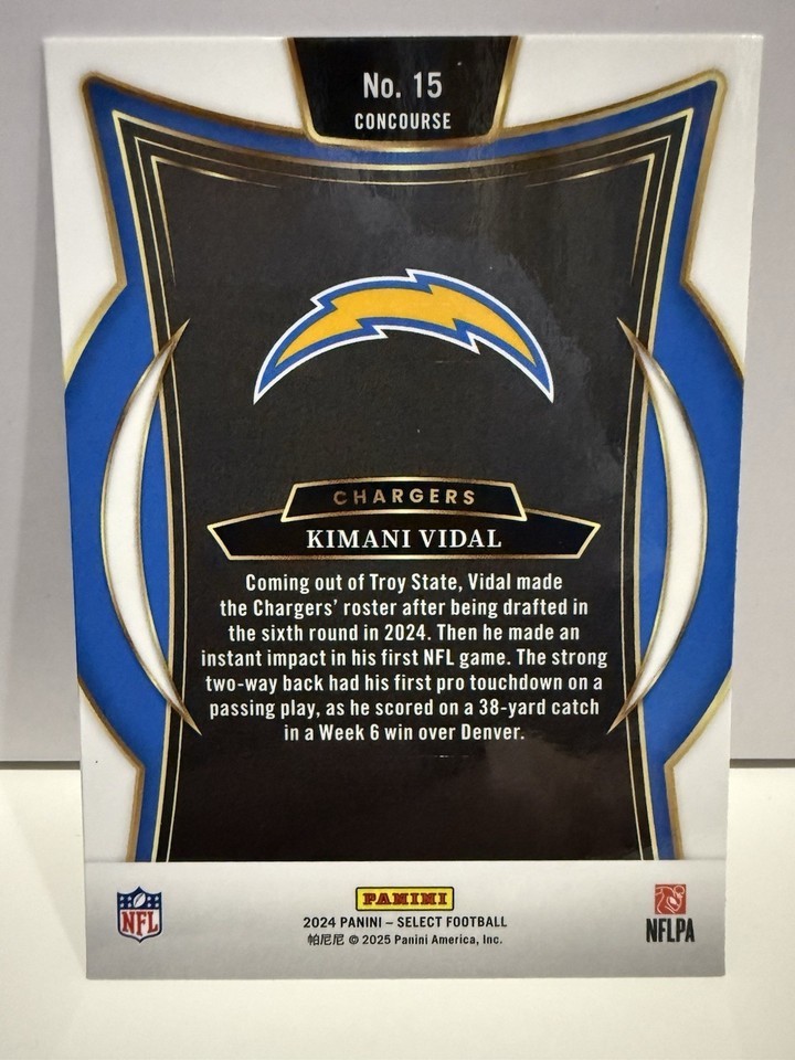 2024 Panini Select Kimani Vidal Rc Concourse Level #15 Los Angeles ...