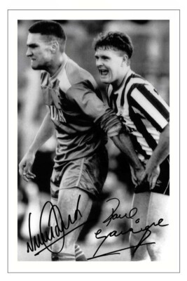VINNIE JONES & PAUL GASCOIGNE Signed Autograph PHOTO Signature Print ...