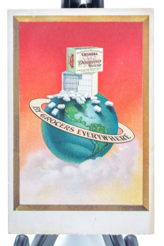 Domino Crystal Sugar Postcard Advertisement Groceries Havemeyer Globe ...