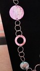 Silver Chain With Seashell Discs Pink Blue + Seashell Disc Hook ...