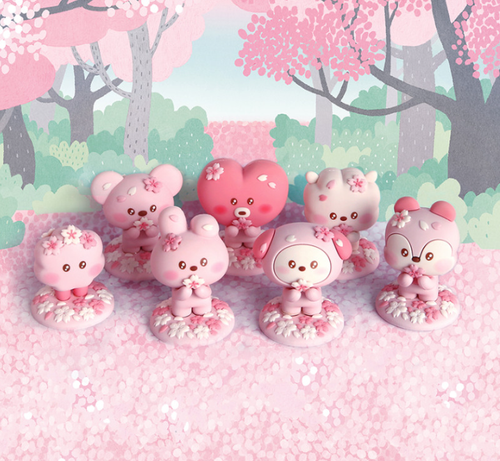 BTS BT21 Official minini Cherry Blossom Figure + Tracking + freebies | eBay