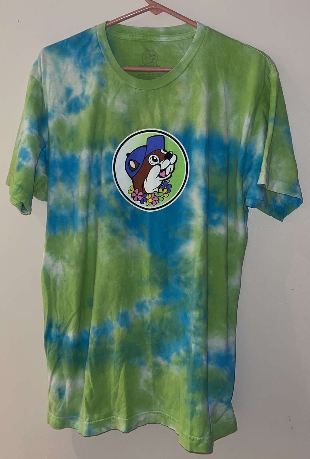 Bucee Buc Ees Men Blue Tye Dye Gas Station Beaver T S… Gem