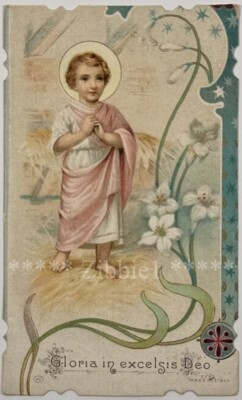 Christ Child, Gloria In Excelsis Deo, Antique Die-Cut Holy Devotional ...