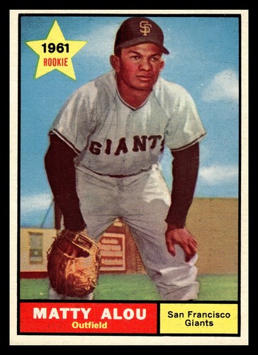 1961 TOPPS MATTY ALOU #327 ROOKIE CARD SF GIANTS HIGHER HIGH GRADE NO ...