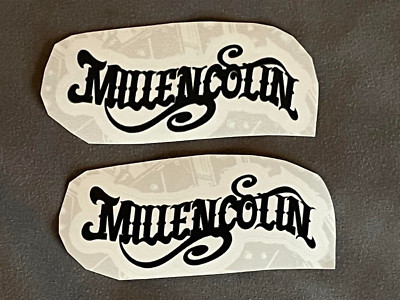 Lot (2) MILLENCOLIN 1" x 3" Band Logo STICKERS Black White FAST! FREE ...