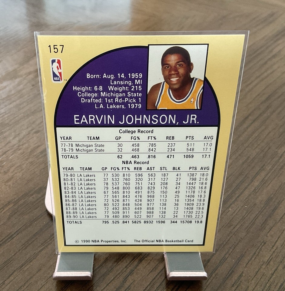 Magic Johnson Los Angeles Lakers 90-91 NBA Hoops MVP Card #157 | eBay