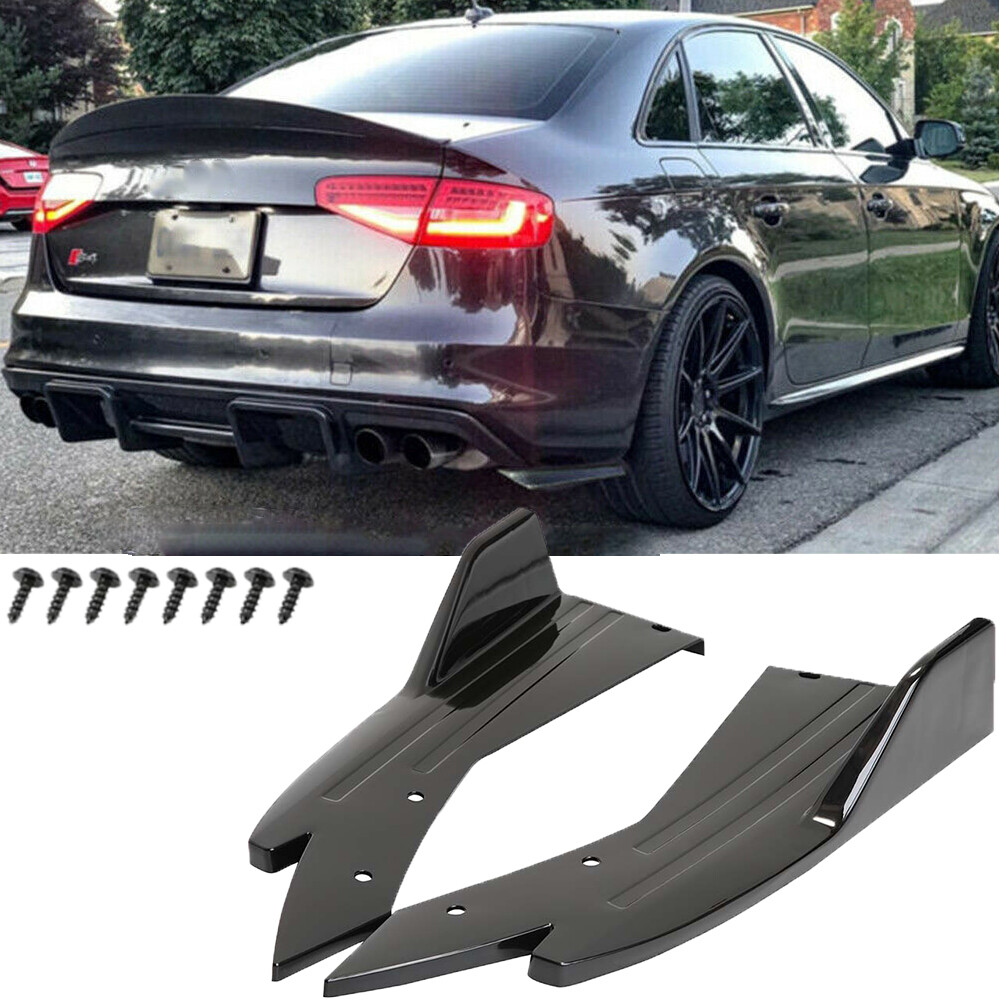 Gloss Black Rear Bumper Splitter Diffuser Canard For Audi A3 A4 A5 A6 ...