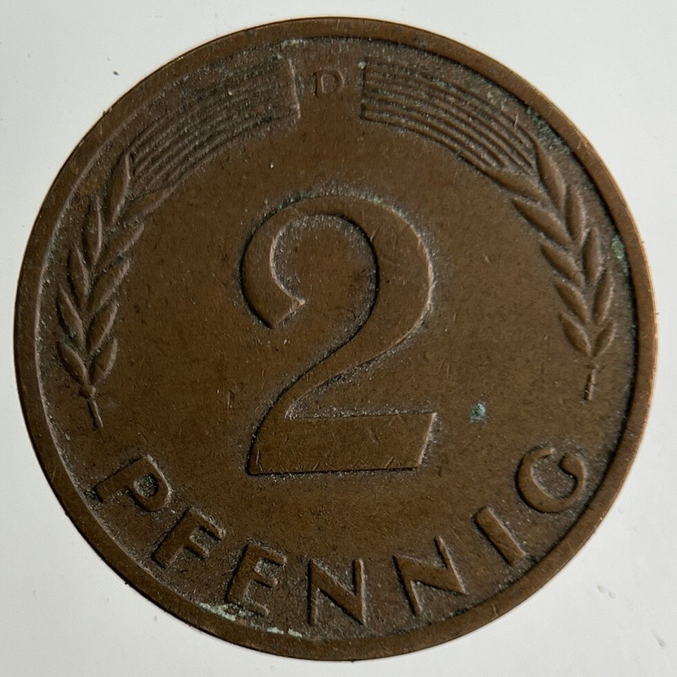 1961 Germany 2 Pfennig Coin | Fine Collectable Grade | eBay