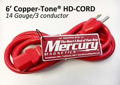 6ft Heavy Duty Copper-Tone® Power Cord - Mercury Mag Audiophile Guitar ...