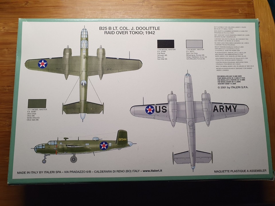 Italeri No 123 B-25 B/C Mitchell 1:72 Plastic Model Kit | eBay UK