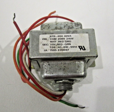 Robertshaw 40VA 208/240VAC Primary 24VAC Secondary Voltage Transformer ...