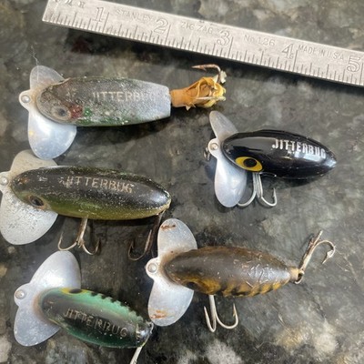 Vtg Jitterbug Fishing Lures Lot Of 5 PCs Fred Arbogast Diff Color 2.25 ...