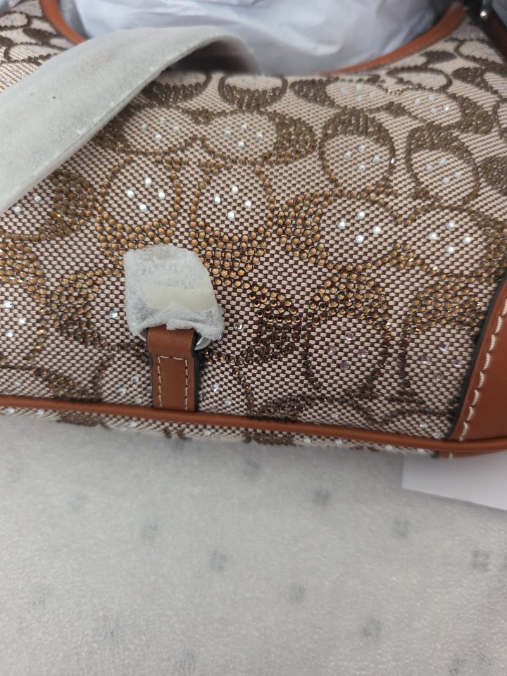 Coach Hamptons Hobo Shoulder Bag Crystal Signature Jacquard RARE ...