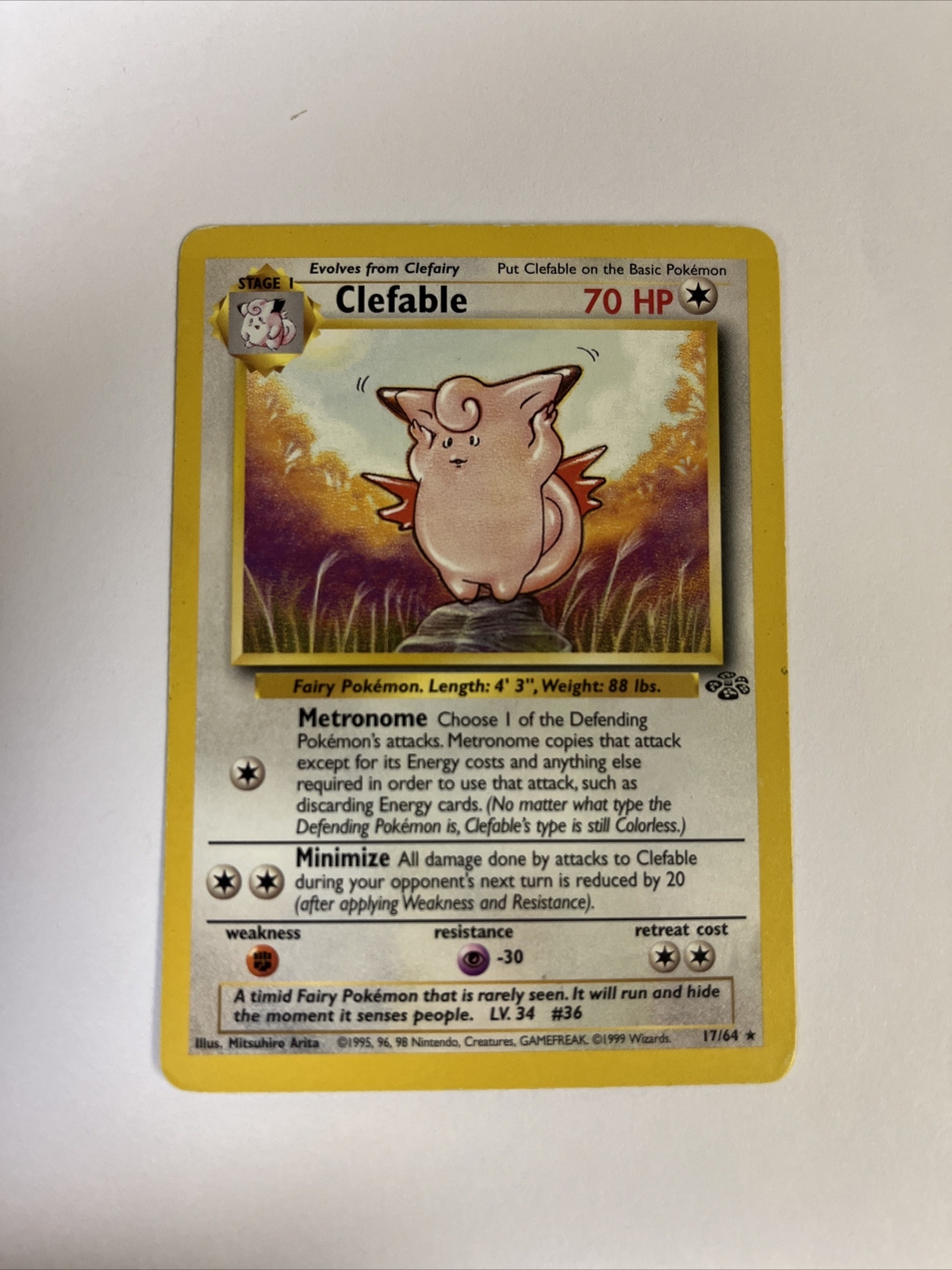 Clefable 17/64 - Pokemon Card - Jungle Unlimited Non Holo Rare TCG WOTC ...