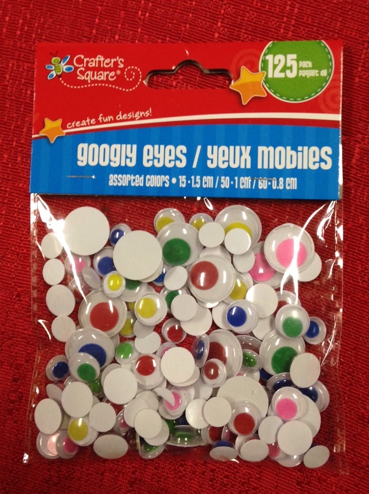 Assorted Sizes & Colors Googly eyes for Arts & crafts Projects 125 ...