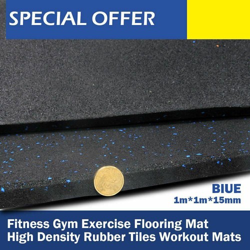 Rubber Gym Tile Flooring Mats High Density Floor Mat 1m*1m*15mm （Pick ...