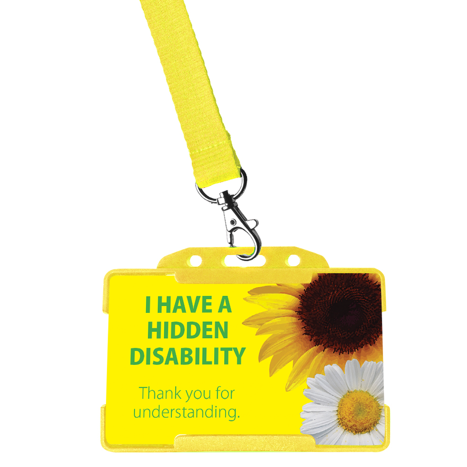 Hidden Disability Awareness Card and Lanyard - 6 colour combinations ...