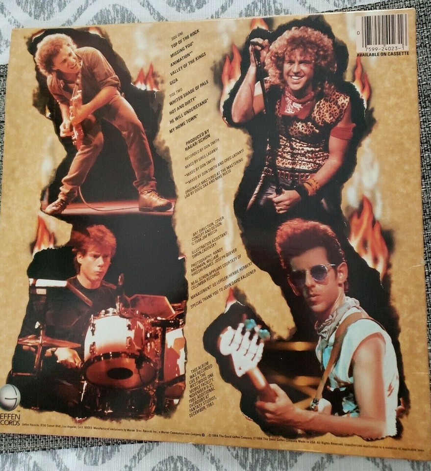 HSAS Through The Fire LP Geffen Records GHS 4023 Sammy Hagar Neal Schon ...