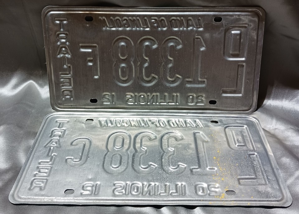 Illinois 2012 Set of Two Dealer License Trailer Plates- DL 1338 C & DL ...