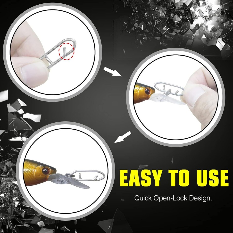 50~200PC Power Fishing Clips Snaps Saltwater Quick Change Line ...