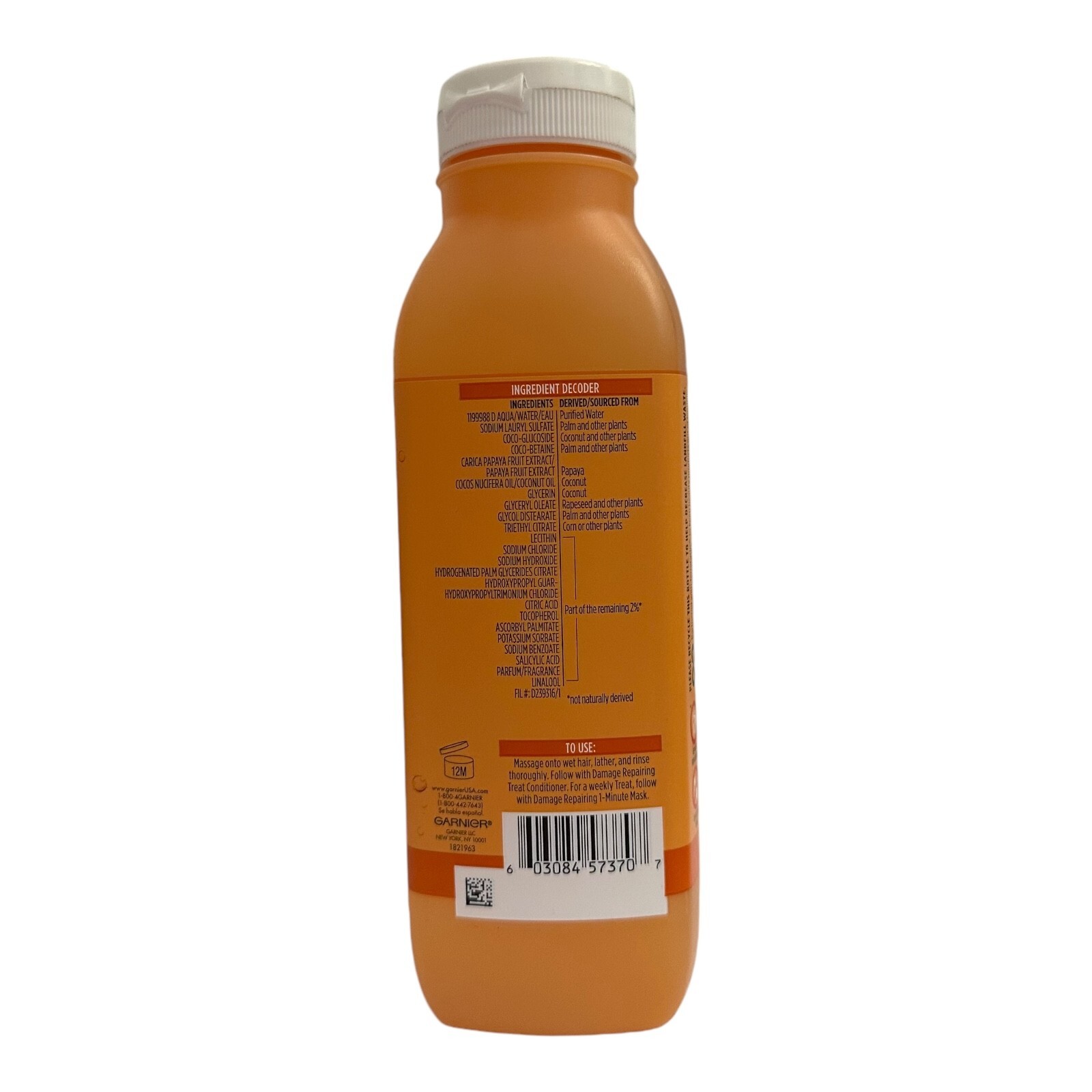 Garnier Fructis Damage Repairing Treat Shampoo Papaya 11.8 oz ...