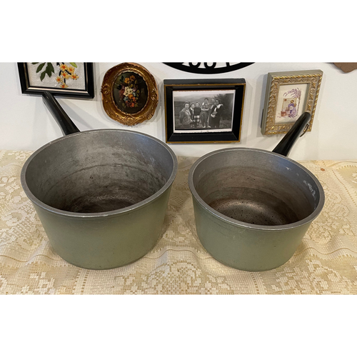 VTG Set Cast Aluminum Regal Pots Handles Avocado Green Retro Kitchen ...