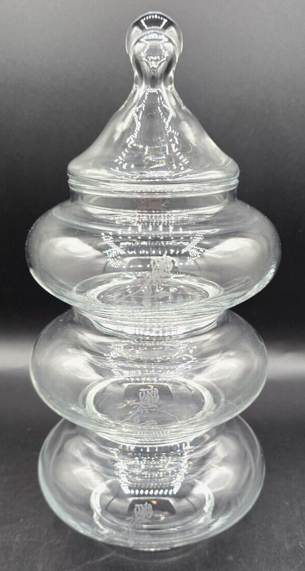 1970’s Pagoda Stacking Apothecary Candy Jar with Lid w/ Etched Roses | eBay