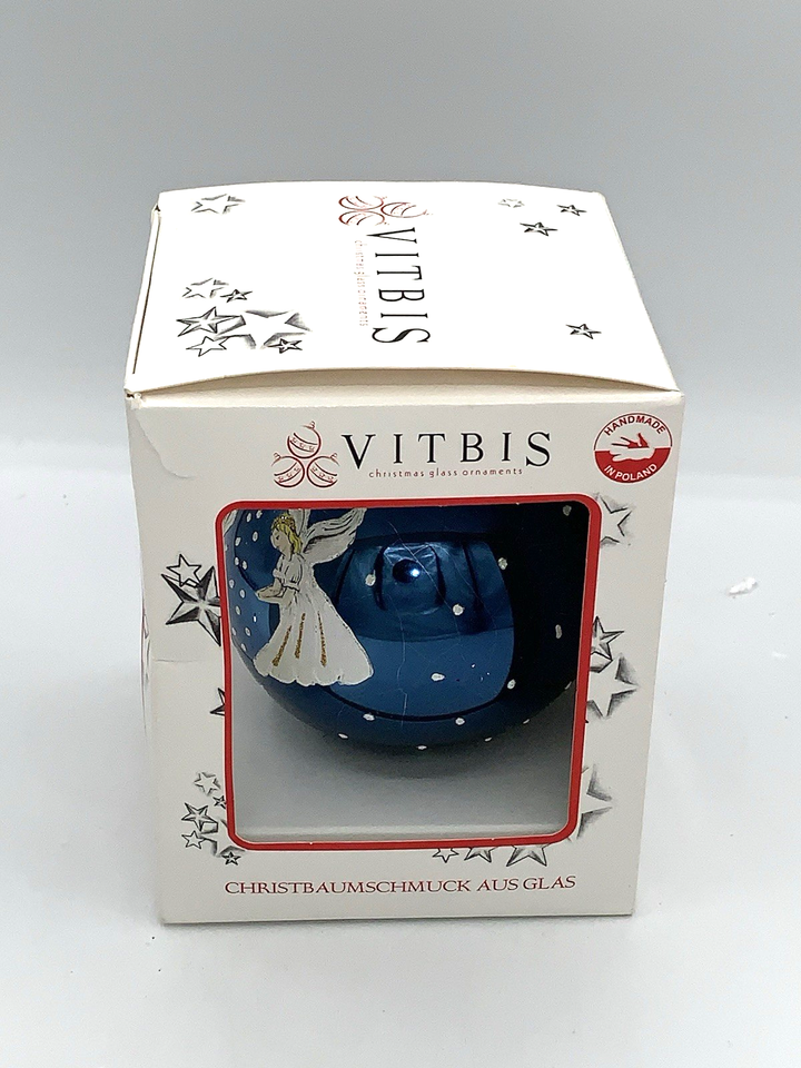 Vitbis Poland Hand Painted ANGEL Ball Glass Ornament | eBay