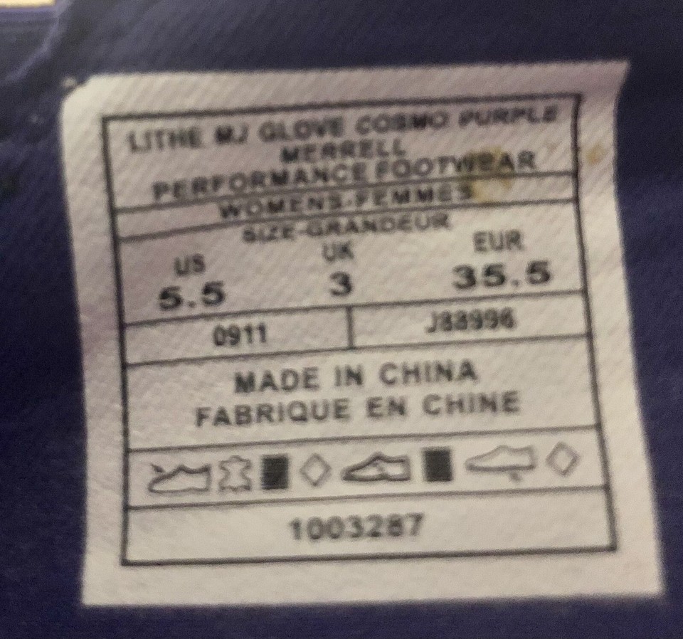 MERRELL Lithe Glove MJ Cosmo Purple Barefoot Running Shoes Child/Womens ...