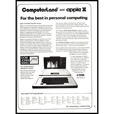 1978 Apple II Personal Computer Vintage Print Ad 70s High Tech Wall Art ...