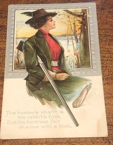 vintage shotgun rabbit Hunting Postcard | eBay