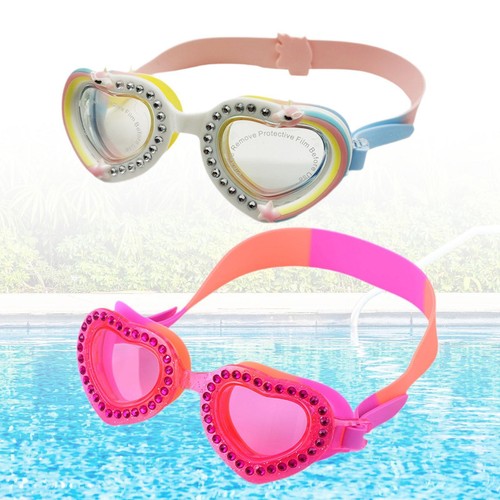 Kids Swim Goggles Heart Shape Clear View Swimming Goggles Teens Kids 6 ...