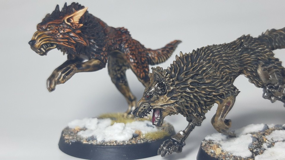 Warhammer 40k - Space Wolves Cyberwolf and Fenrisian Wolf - Fully ...