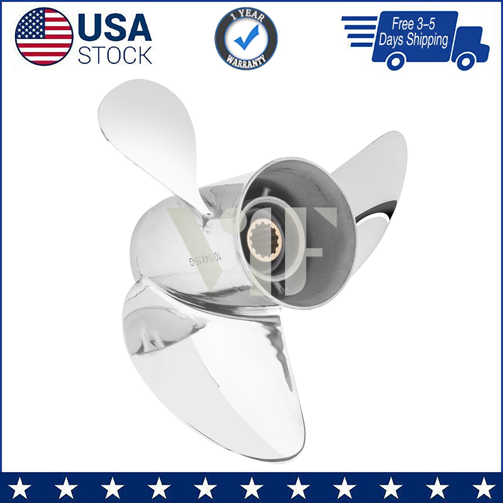 10.25 15-G ybs semi cleaver Boat Propeller fit Yamaha Engines 40-60hp 13tooth RH | eBay