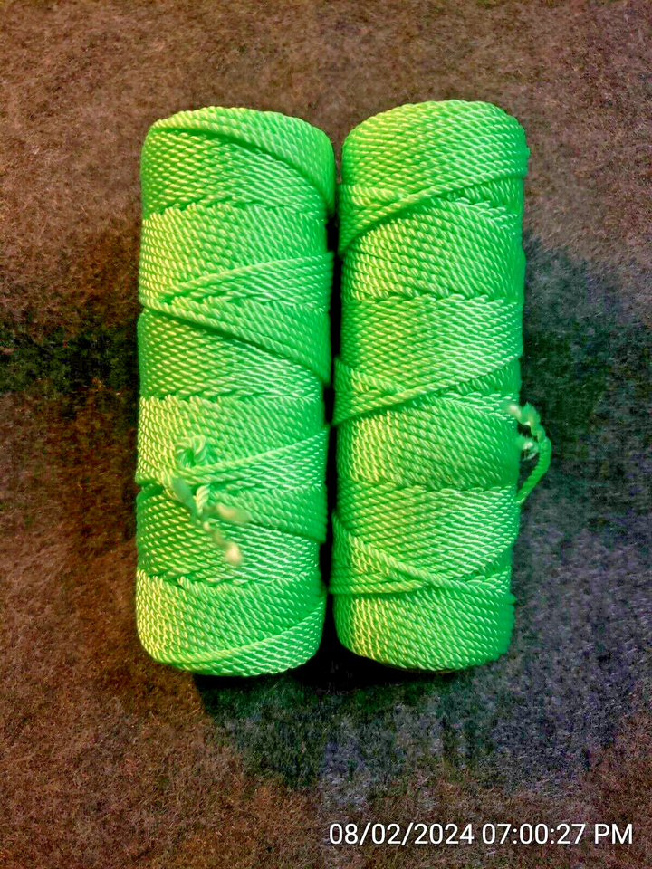 2 ROLLS Braided Nylon Twine NEON GREENTwine Green (C13B3) | eBay