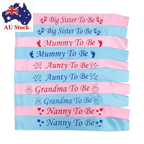 2019 New Baby Shower Mommy To Be Mom Favor Gift Sash Boy Girl Footprint ...