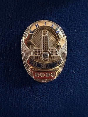 Vintage 14k Diamond Chief Lapel Pin Los Angeles LA Police Department ...